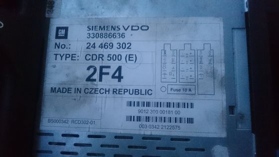 Manual Radio Siemens Vdo Cdr 500 - prioritycard